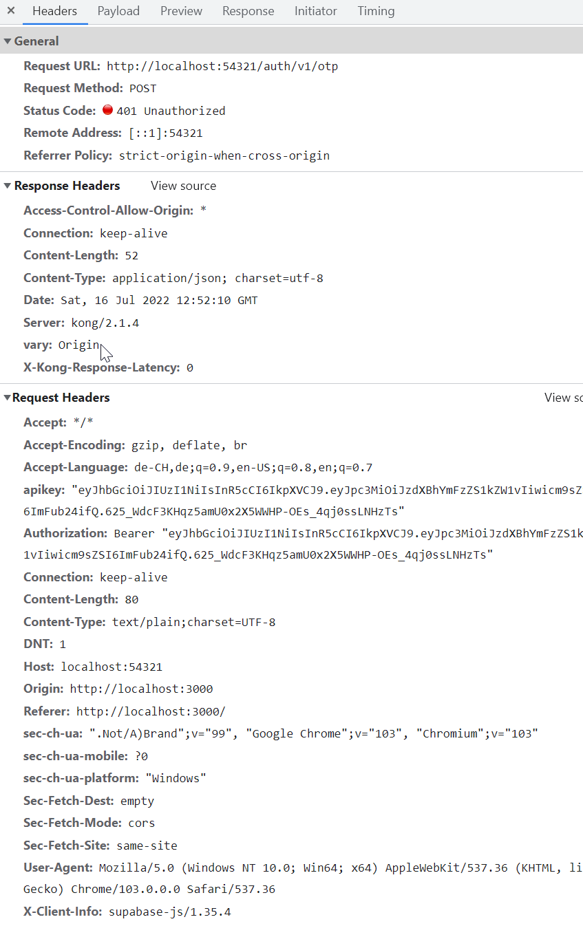 Supabaseauthsignin Fails In Local Dev With Invalid Authentication Credentials · Issue 317 0962