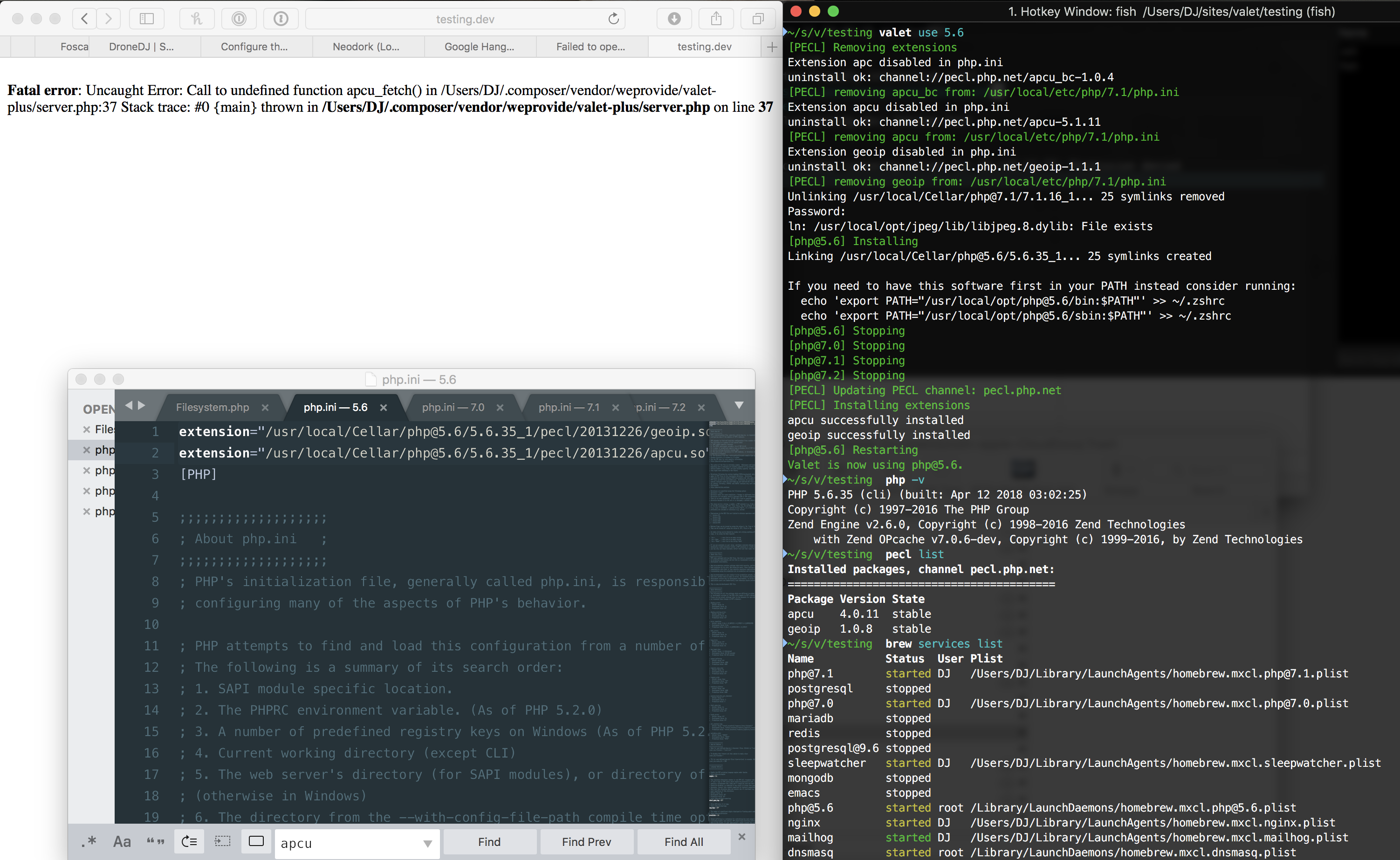 Fatal error: Call to undefined function apcu_fetch() · Issue #143 · weprovide/valet-plus · GitHub