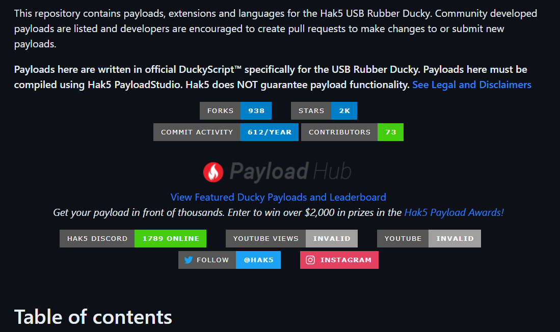 README.md shields.io invalid · Issue #296 · hak5/usbrubberducky-payloads · GitHub