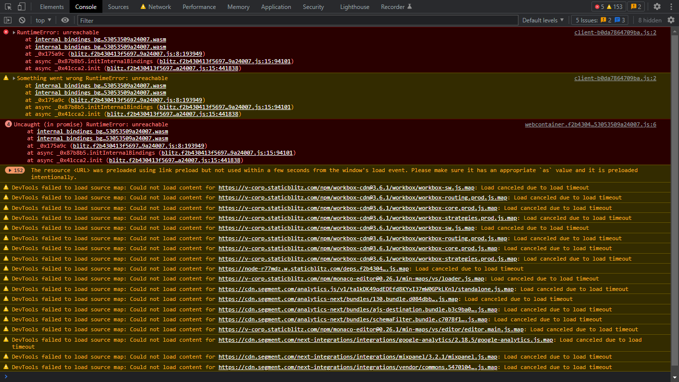 Failed To Boot Webcontainer · Issue 685 · Stackblitz Webcontainer Core · Github