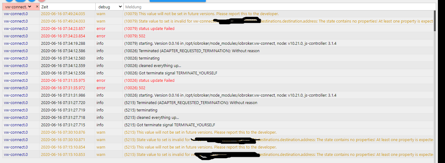 Status update failed · Issue #16 · TA2k/ioBroker.vw-connect · GitHub