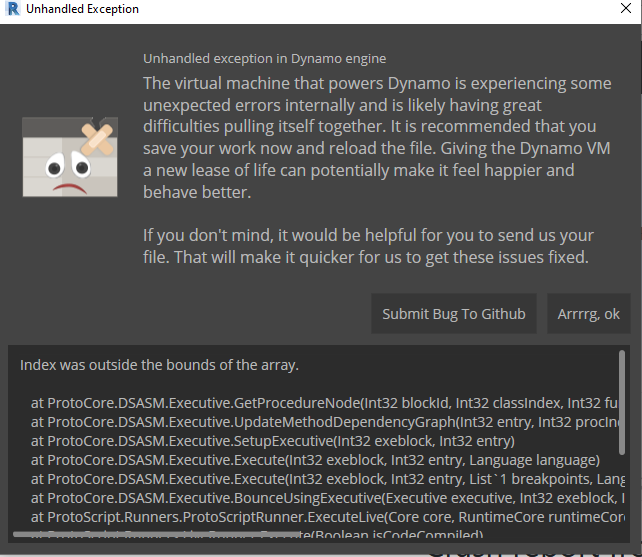 Crash report from Dynamo 2.3.0.5885 · Issue #10770 · DynamoDS/Dynamo ...