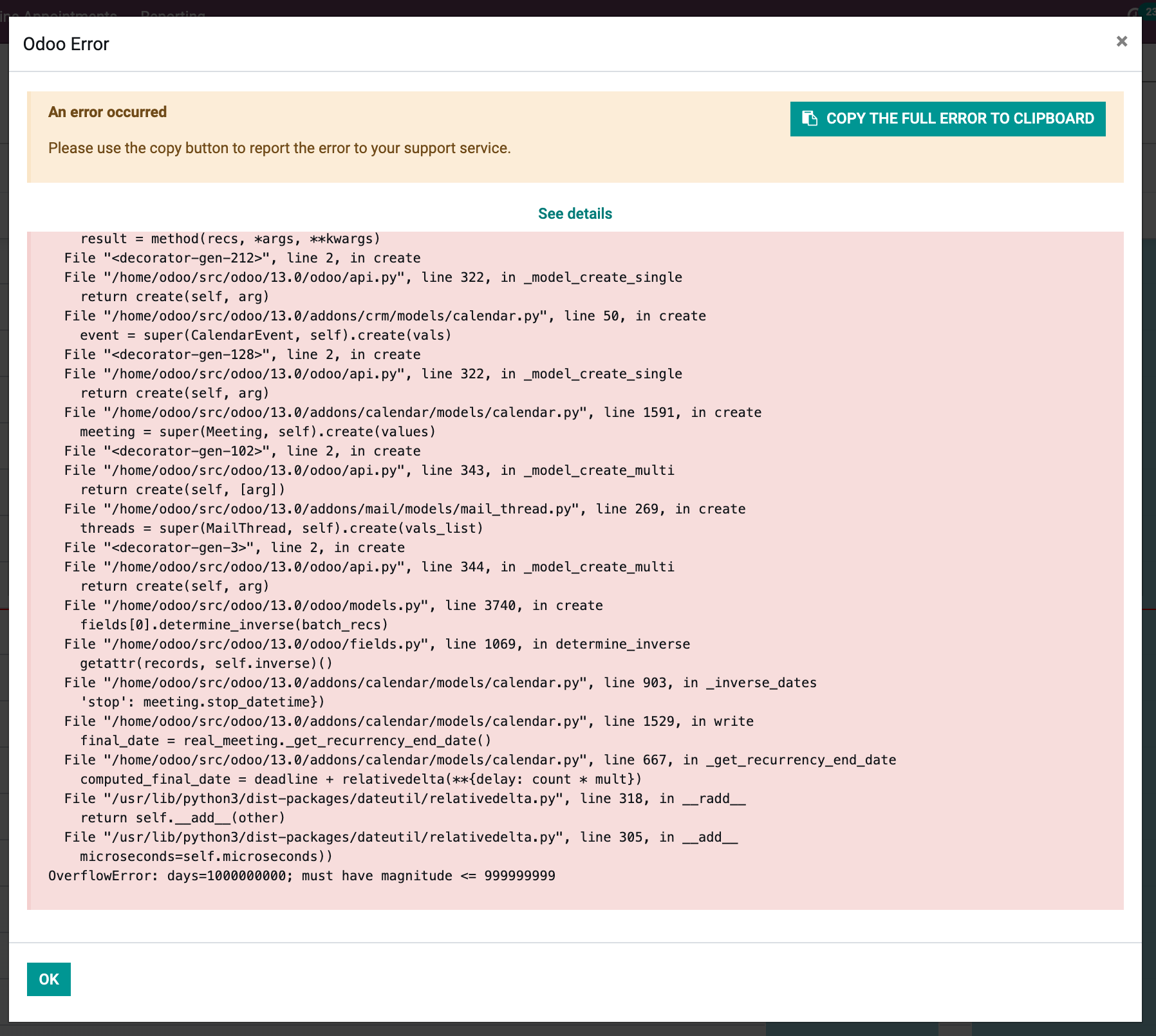 Calendar Recurrent Events should be limited with a higher limit on the end/final · Issue #41895 ...