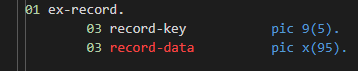 "record-data" variable in all red · Issue #149 · spgennard/vscode_cobol ...