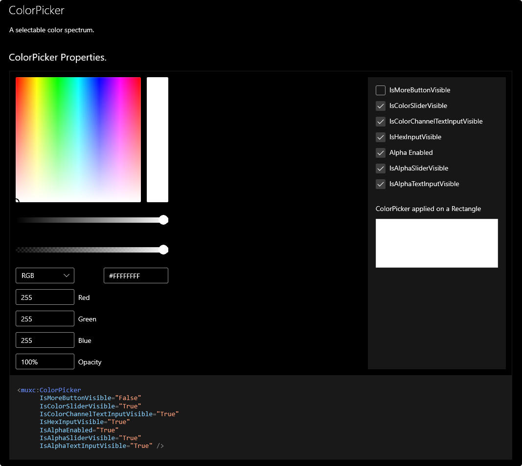 [Feature Request] Color Picker · Issue #120 · Kinnara/ModernWpf · GitHub
