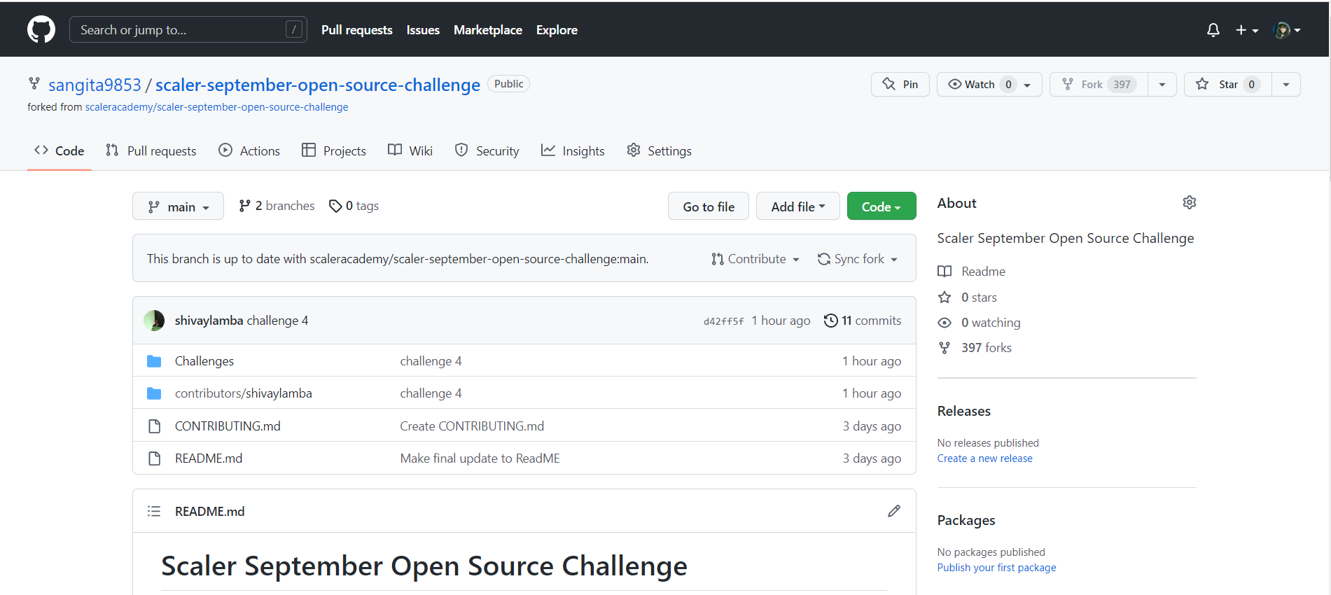 30Days of Scaler September Open Source Challenge (30/30) : Rubli Serina ...