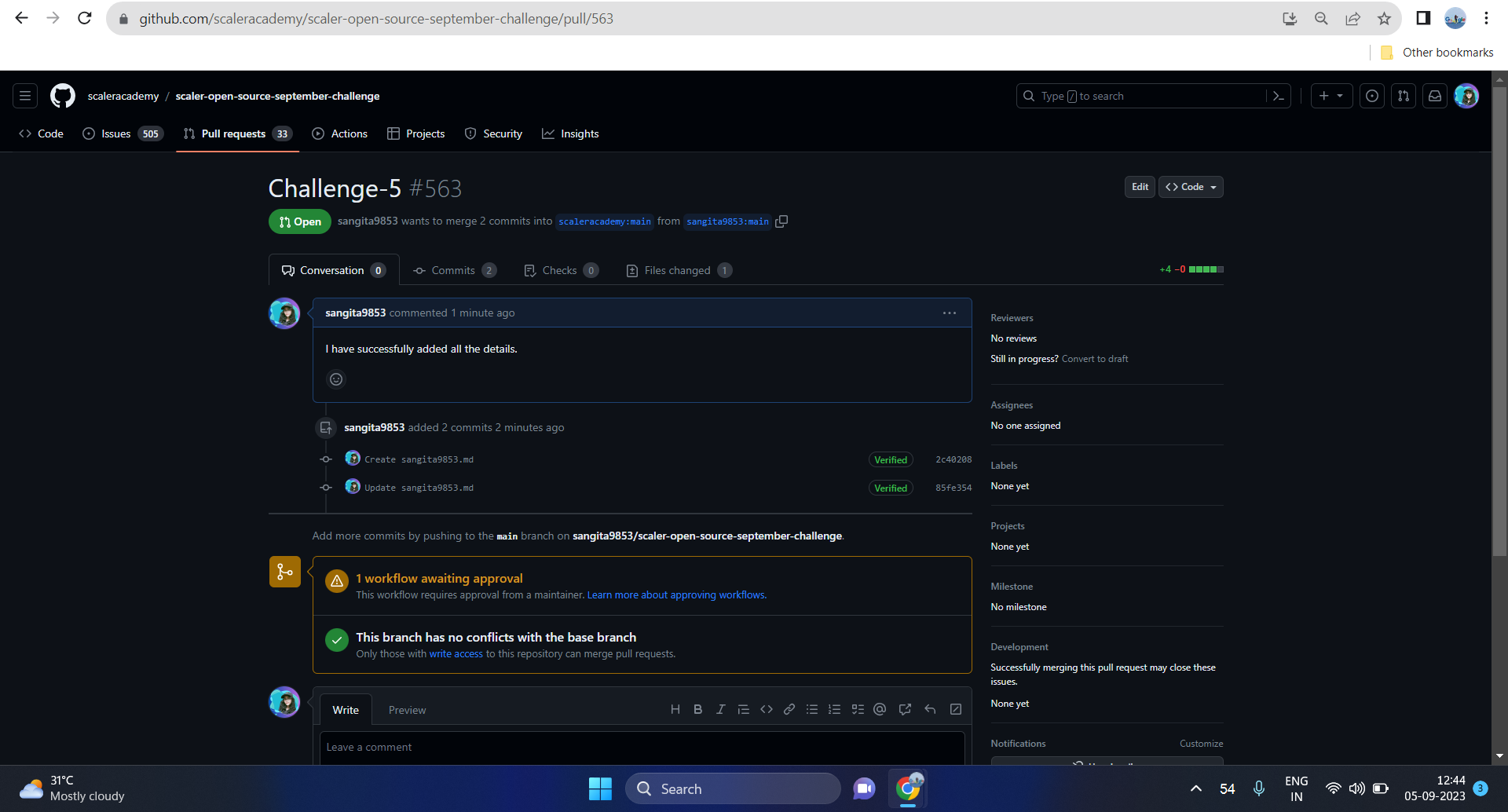 challenge #27 : Sangita Mahala · Issue #84 · scaleracademy/scaler-open-source-september ...