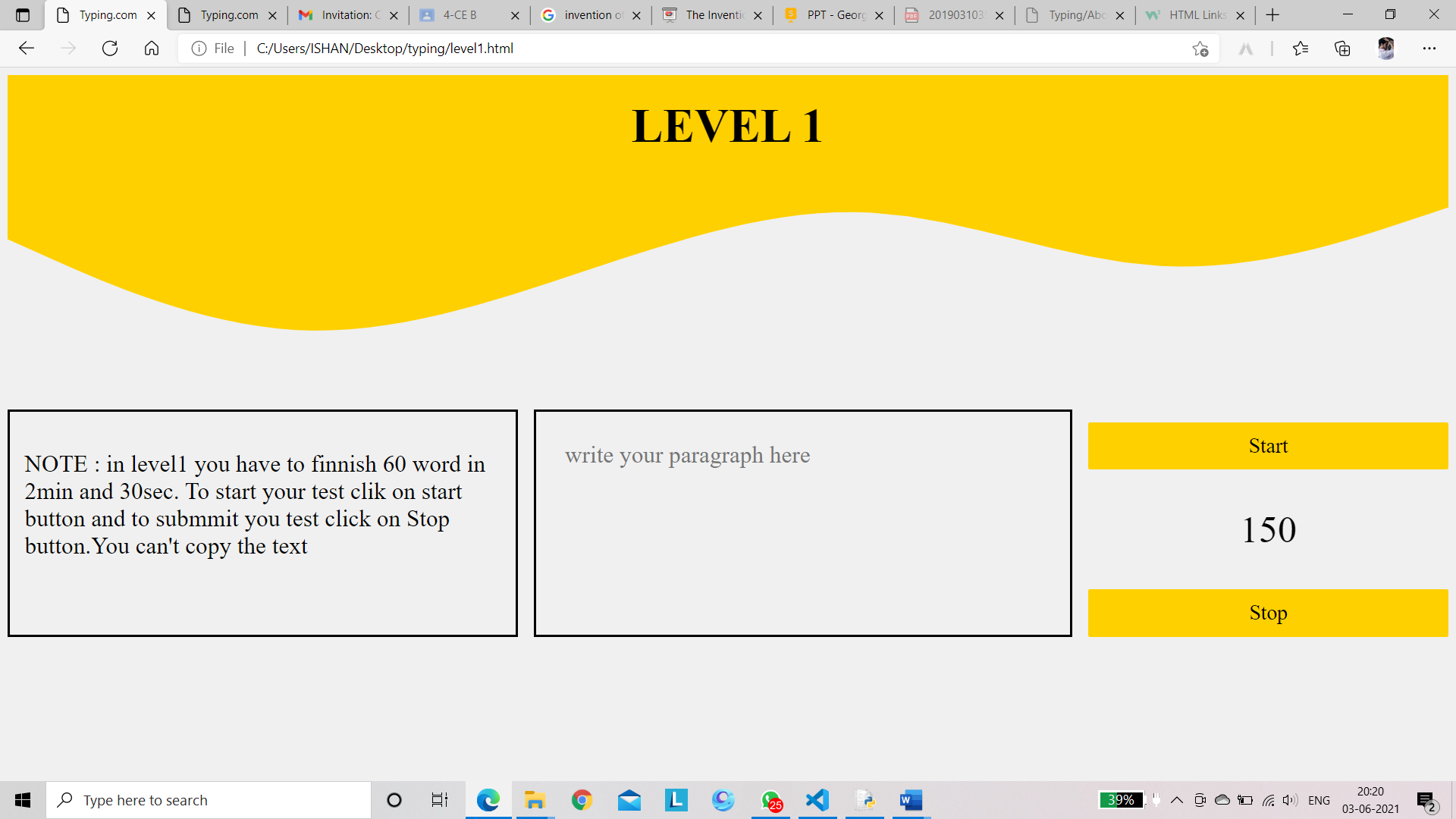 GitHub - ishan-3104/Test-your-typing-skill-website: you can test your ...