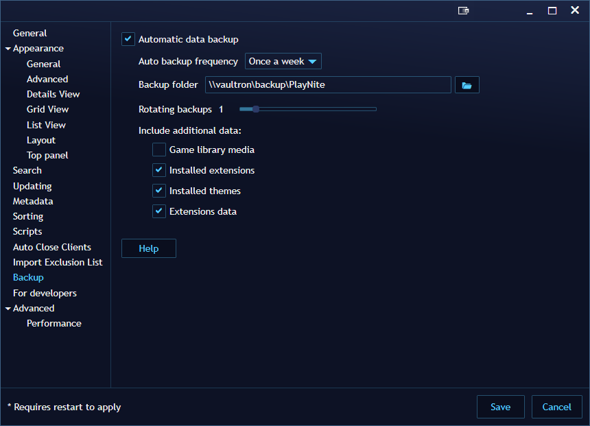 Allow option to have PlayNite backup only on scheduled days and within time windows · Issue ...