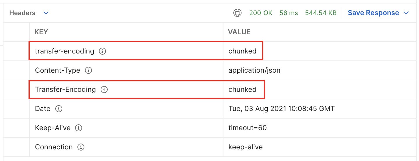 The response headers contains too many transfer encodings: [\"chunked ...