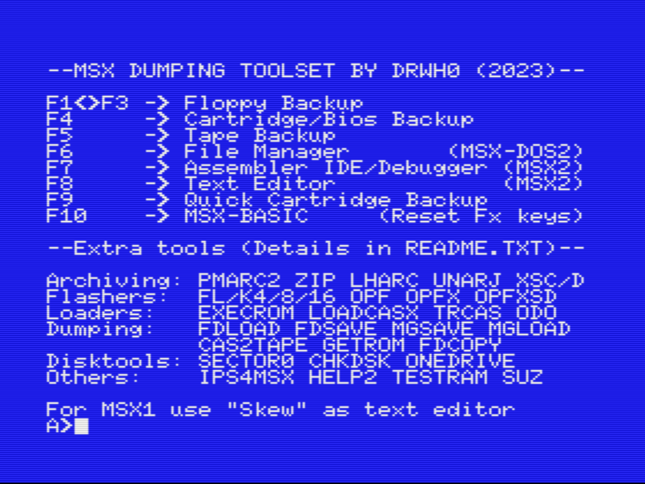 GitHub - VWarlock/MSX_DUMPTOOLS: Toolset for MSX preservation
