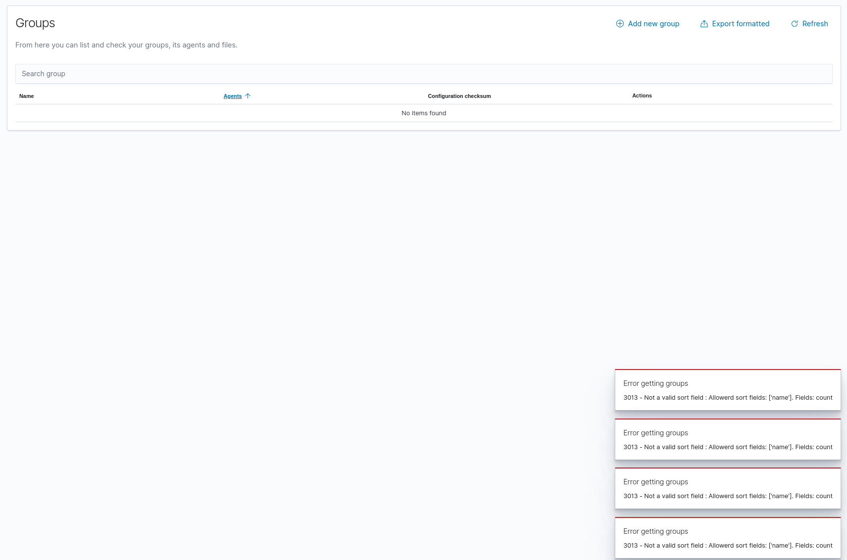 Avoid sorting by 'Agents' and 'Configuration checksum' fields in the Groups menu. · Issue #3819 ...