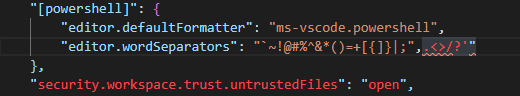 Word Separators no longer work with Powershell · Issue #126110 · microsoft/vscode · GitHub
