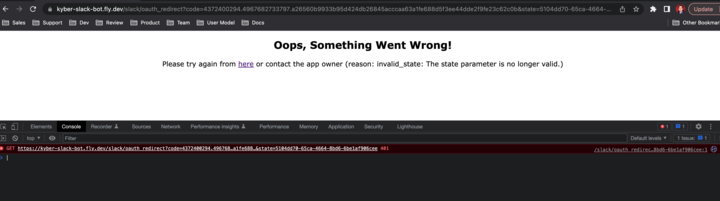 OAuth Redirect failing · Issue #867 · slackapi/bolt-python · GitHub