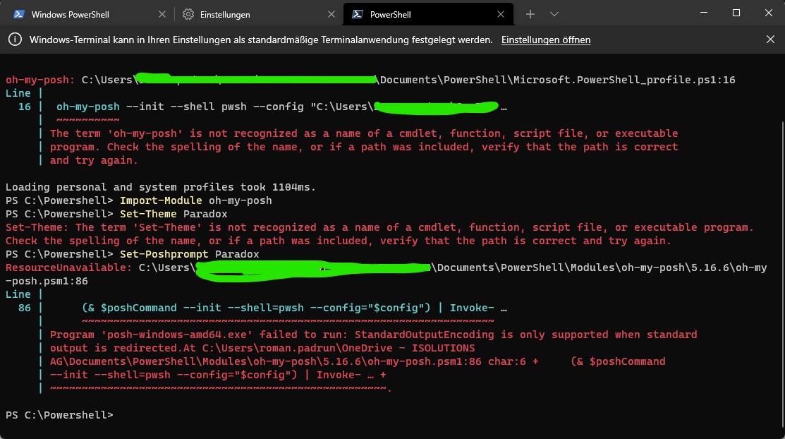 Can't install oh my posh · Issue #1159 · JanDeDobbeleer/oh-my-posh · GitHub