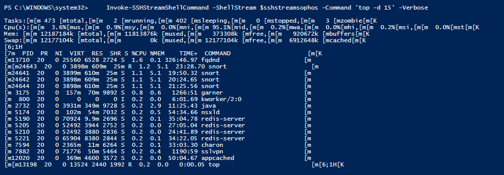 Dynamic informations Linux, stranger output. · Issue #342 · darkoperator/Posh-SSH · GitHub