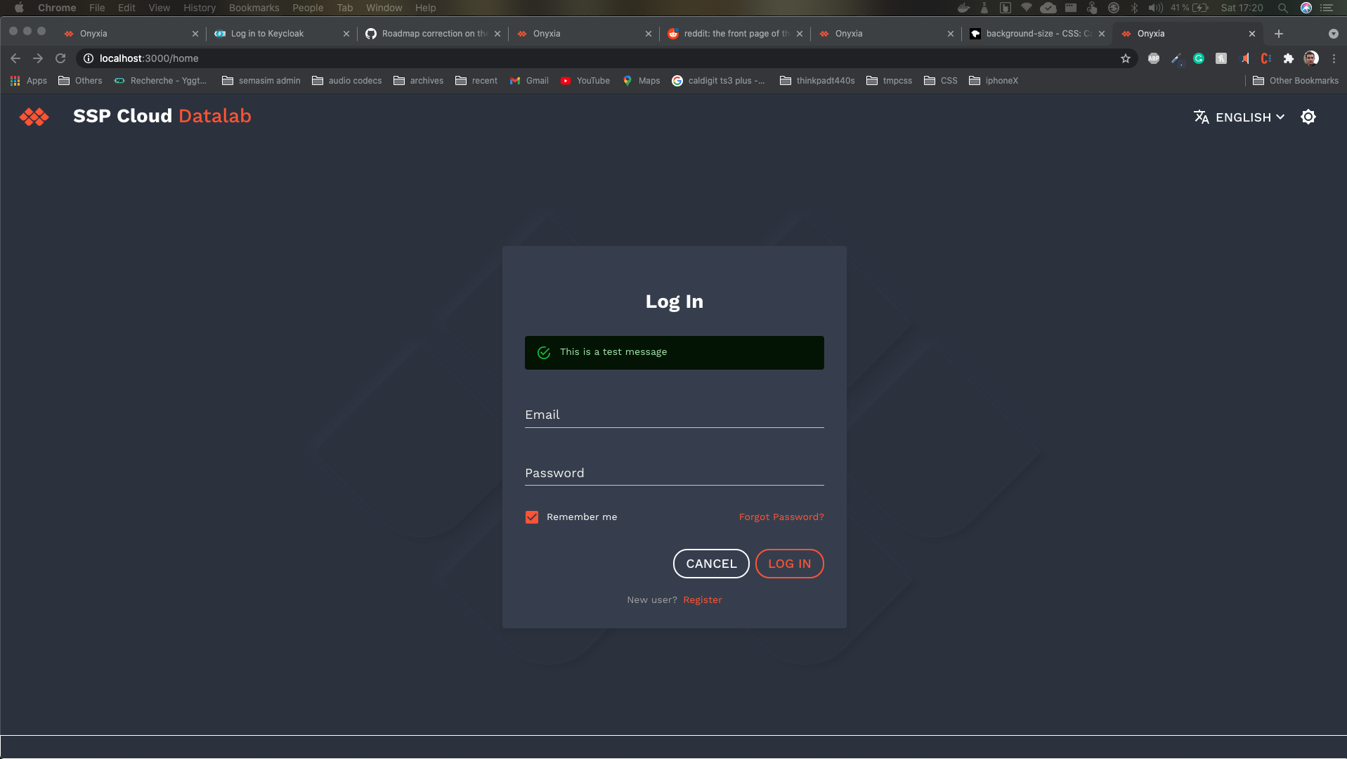 Roadmap correction on the login and register page · Issue #215 · InseeFrLab/onyxia · GitHub