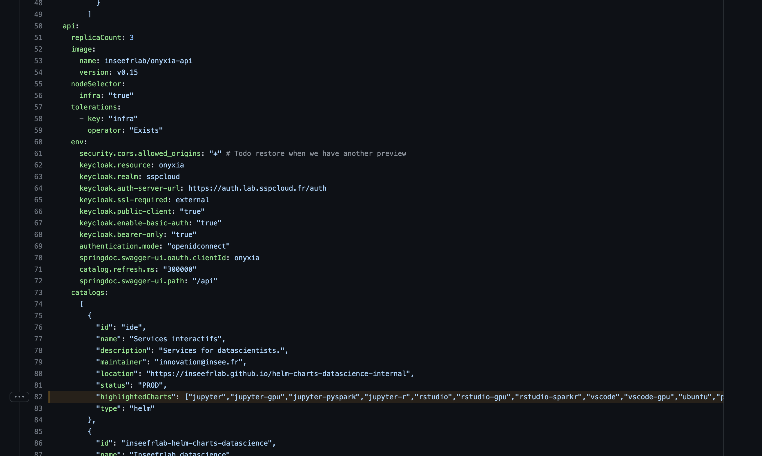 highligted charts · Issue #359 · InseeFrLab/onyxia · GitHub