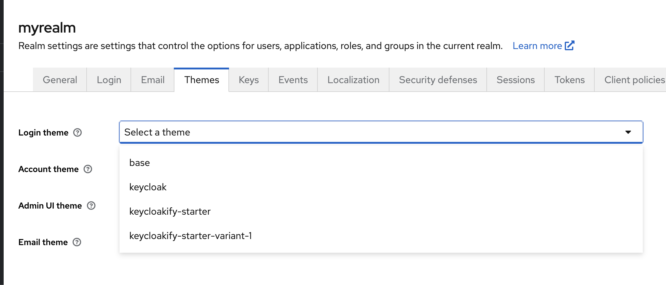 Not able to see account theme to select on keycloak 22 · Issue #385 · keycloakify/keycloakify ...