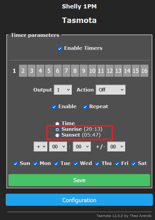sunrise/sunset time in "Timer" section swapped · Issue #15816 · arendst/Tasmota · GitHub