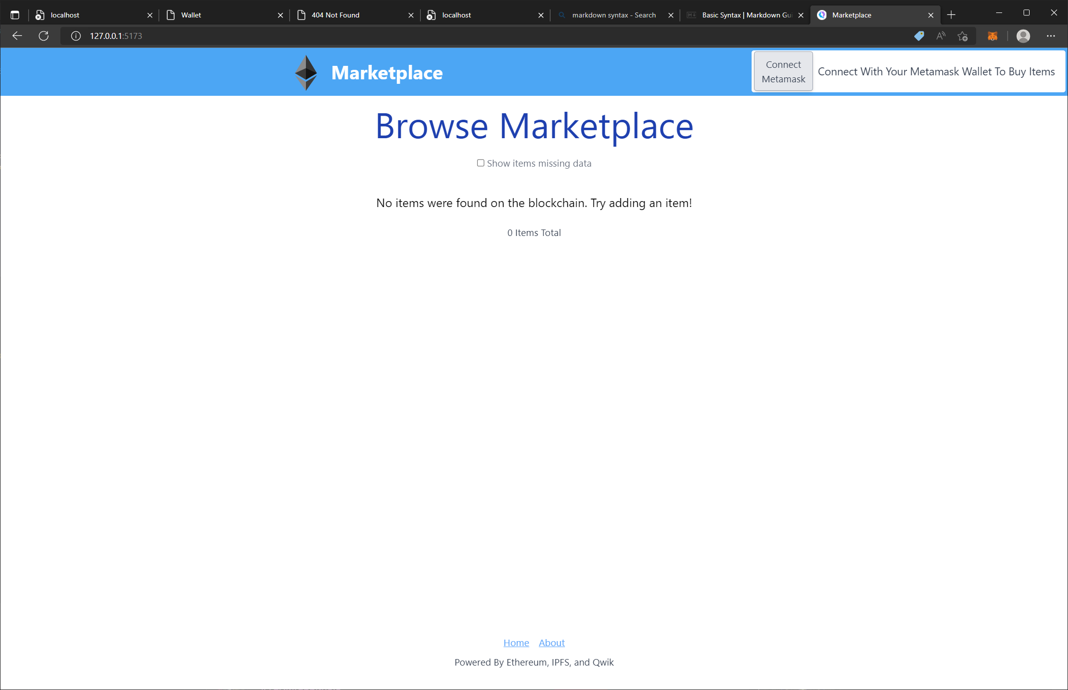GitHub - jmmon/eth-marketplace-dapp: Qwik frontend interfacing with simple marketplace dApp
