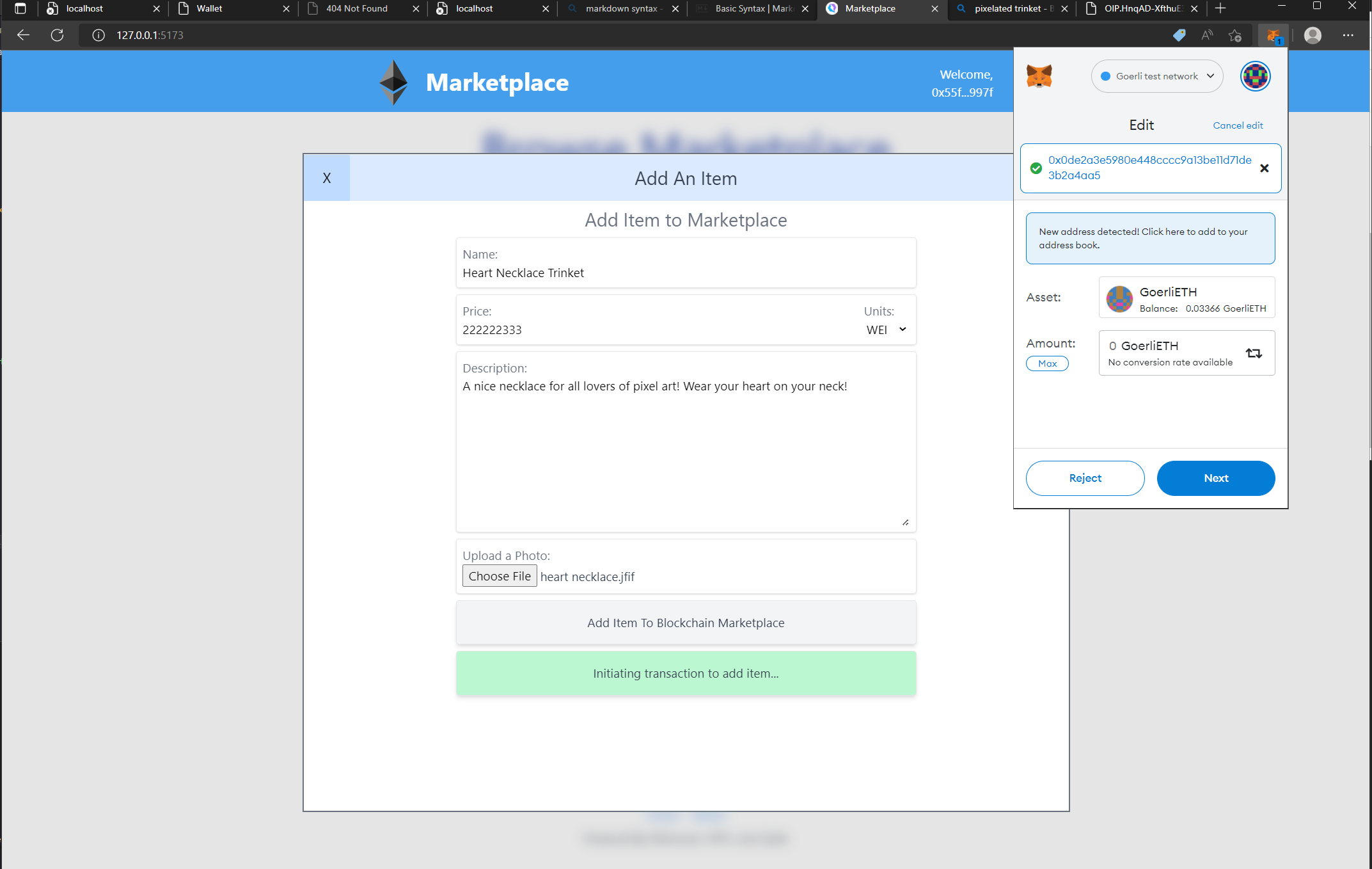 GitHub - jmmon/eth-marketplace-dapp: Qwik frontend interfacing with simple marketplace dApp