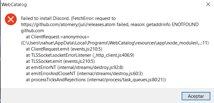 bug: getaddrinfo ENOTFOUND github.com · Issue #890 · webcatalog ...