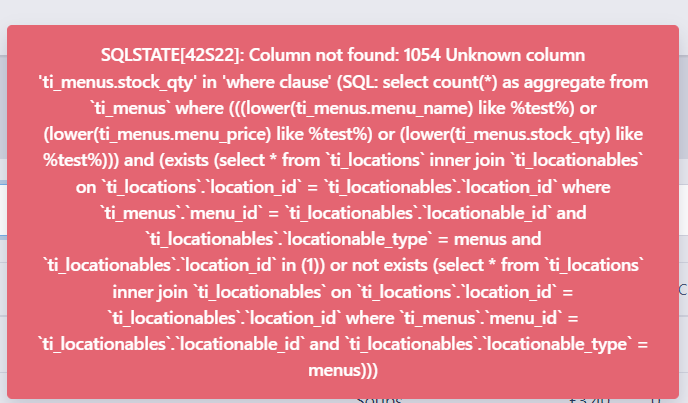 [Bug]: Menu Items Filter Broken · Issue #931 · tastyigniter/TastyIgniter · GitHub