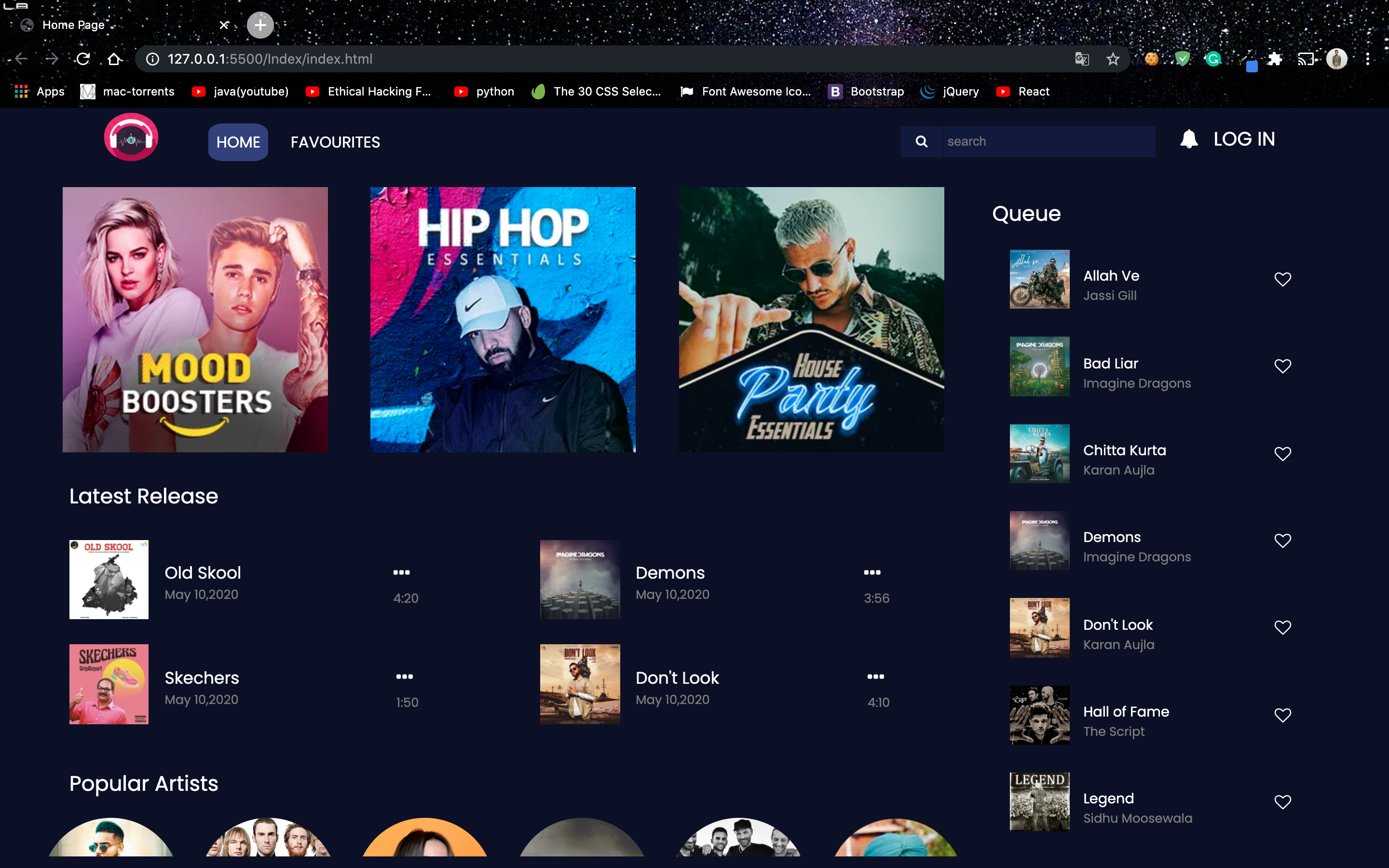 Github Prateekgrewal Music Player Project It Is A Fully Functional