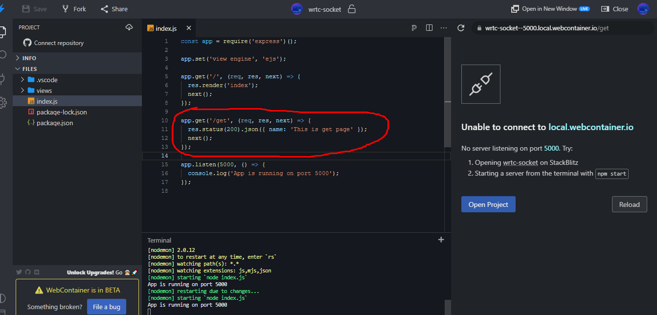 [BUG] Reload after changing code doesn't work · Issue #311 · stackblitz/webcontainer-core · GitHub