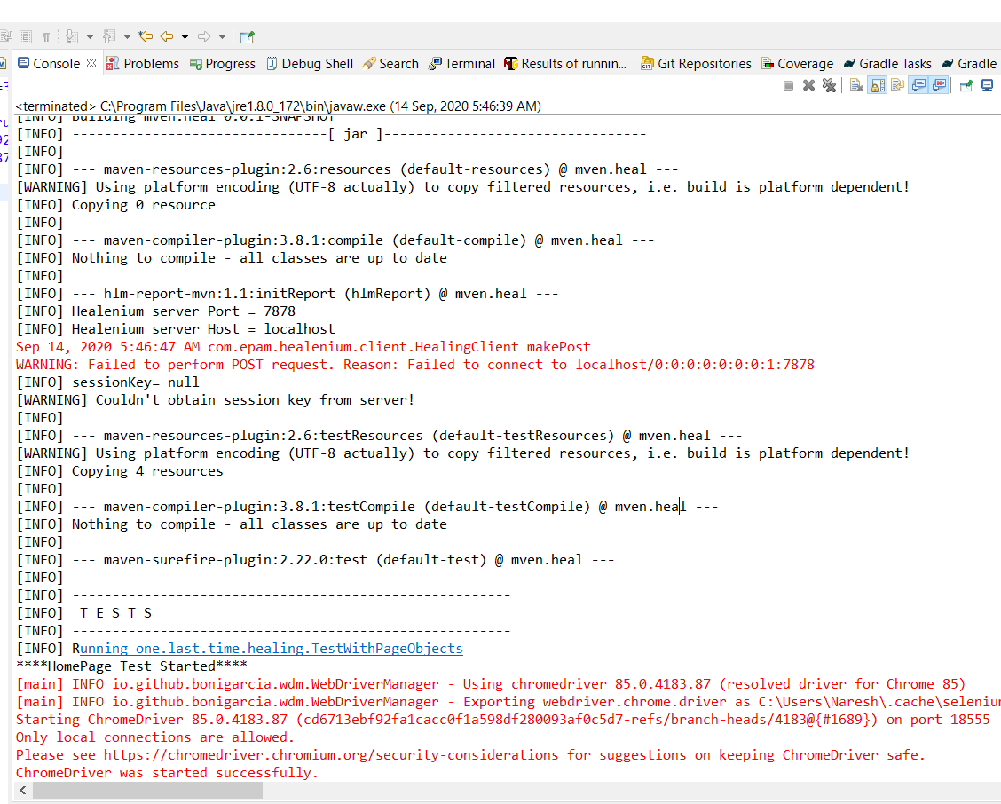 Connection to back end instance failed · Issue #62 · healenium/healenium-web · GitHub