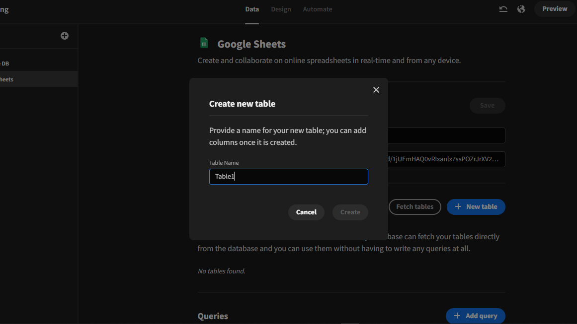 Cannot create a table and UI getting stuck in google sheets settings · Issue #8661 · Budibase ...
