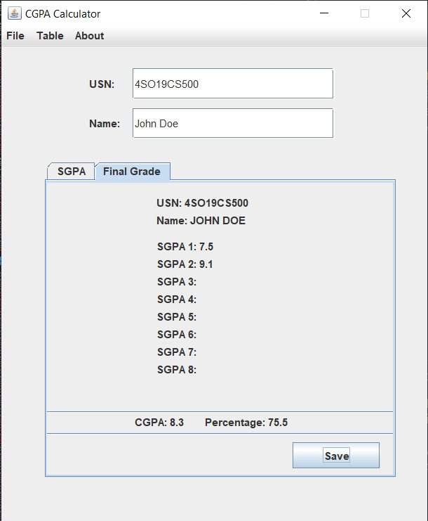 GitHub - yashasip/CGPACalculator