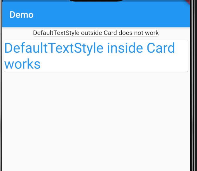 Text does not conform to DefaultTextStyle which is beyond Card · Issue #18032 · flutter/flutter ...