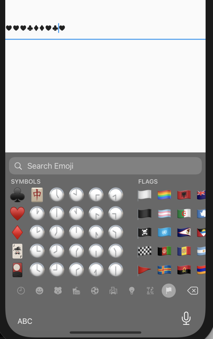 Heart suit emoji looks incorrect in iOS text field. · Issue #49627 · flutter/flutter · GitHub