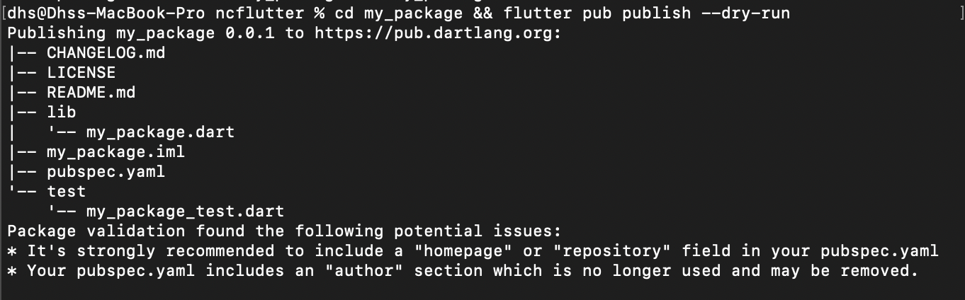 [flutter Tool] `flutter Create T Package` Contains Deprecated `author ` Field In Pubspec Yaml