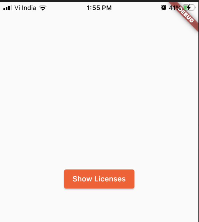 Status bar color changes when using `showLicensePage` and ...