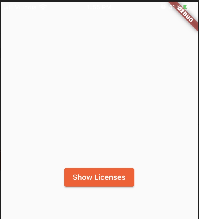 Status bar color changes when using `showLicensePage` and ...