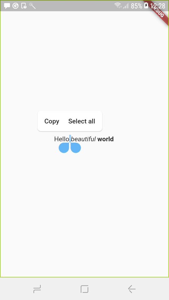 Selecting a space should select previous word in SelectableText on mobile · Issue #68226 ...