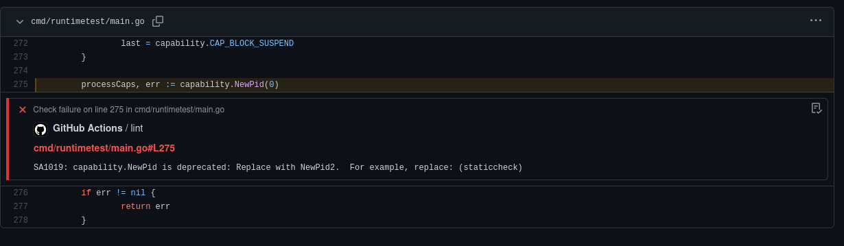 fix deprecated call to `capability.NewPid()` · Issue #737 · opencontainers/runtime-tools · GitHub
