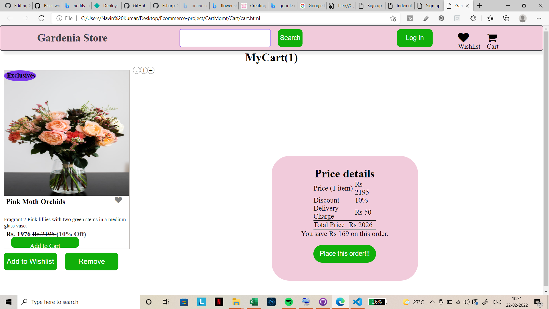 GitHub - MonikaJhingan/Gardenia-Store