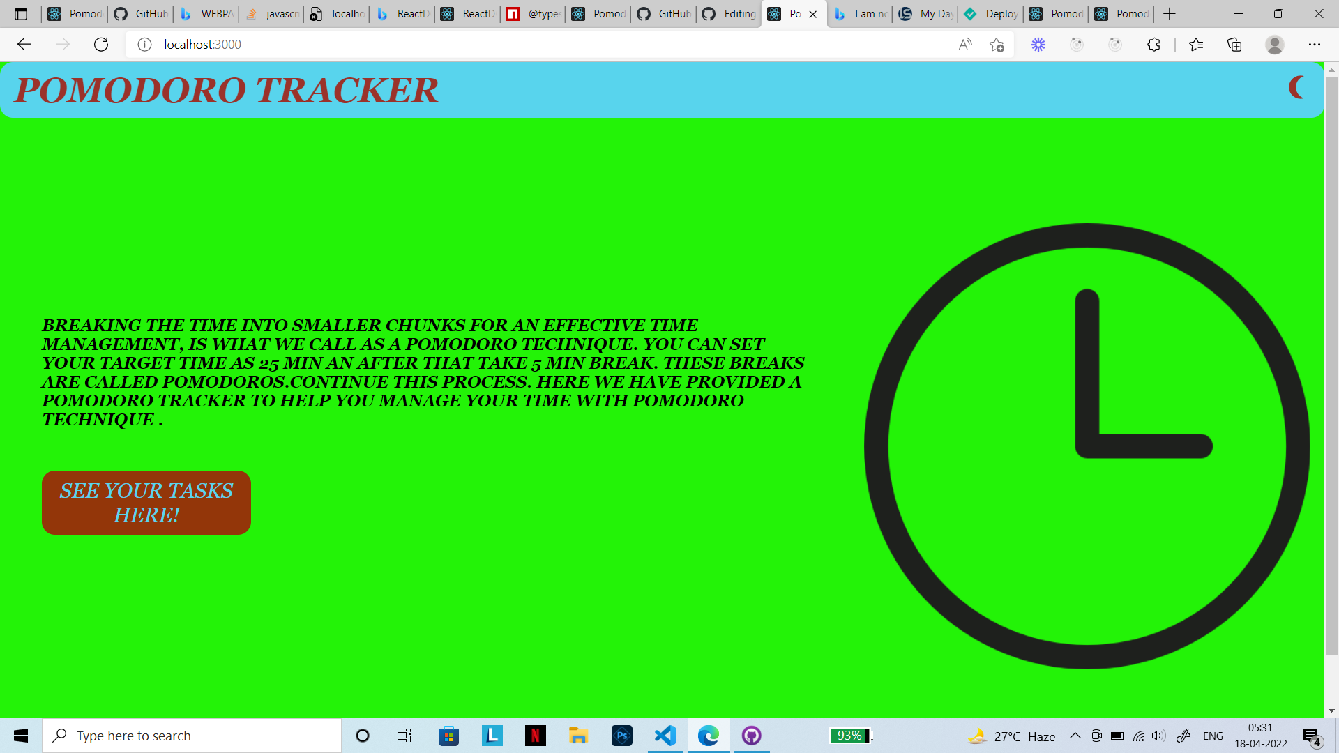 GitHub - MonikaJhingan/pomodoro-tracker
