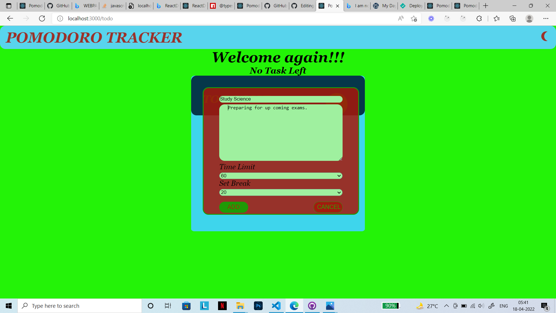 GitHub - MonikaJhingan/pomodoro-tracker