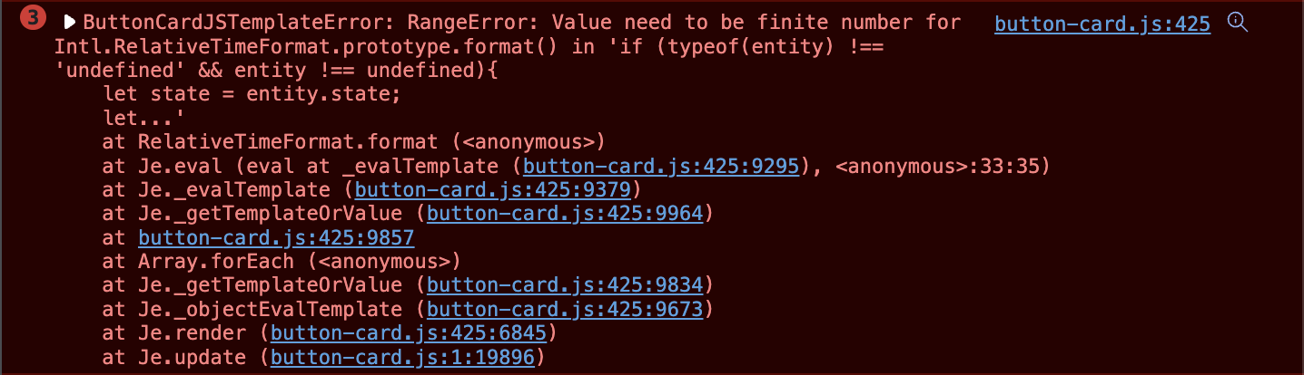 Uncaught Rangeerror When Dealing With Timestamps · Issue 1217 · Ui Lovelace Minimalistui · Github