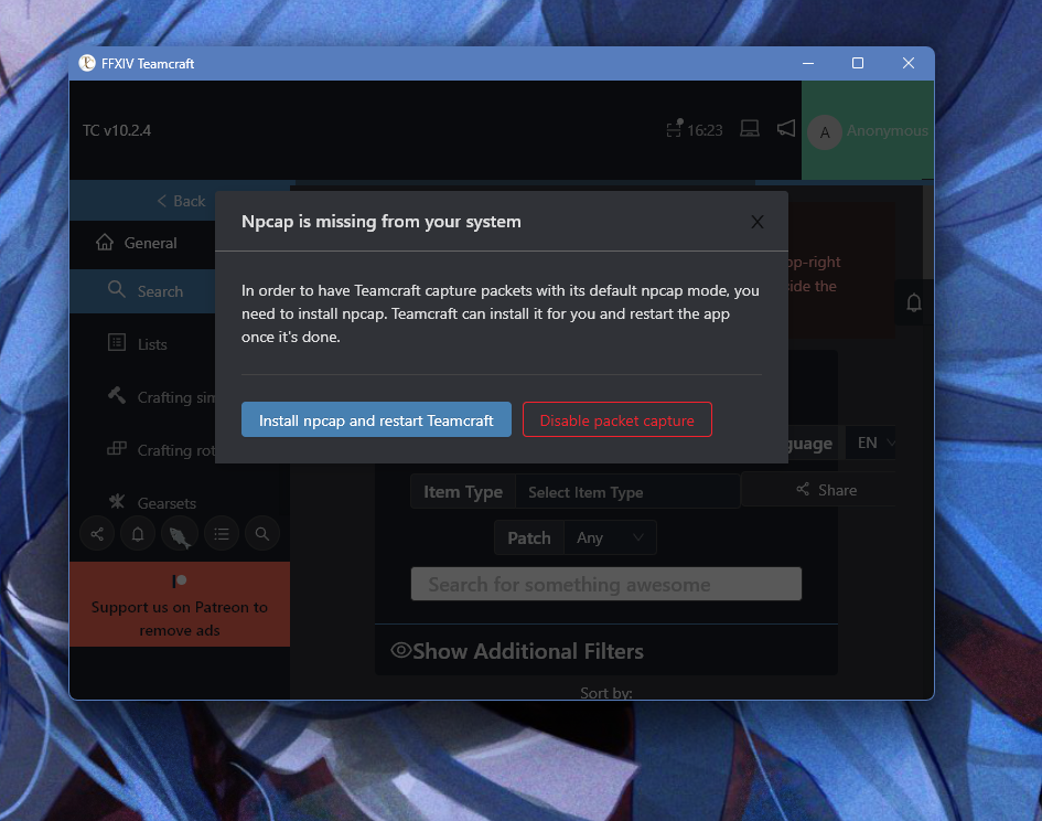 bug: 10.2.4 not detecting npcap on windows 11 22H2 · Issue #2503 · ffxiv-teamcraft/ffxiv ...