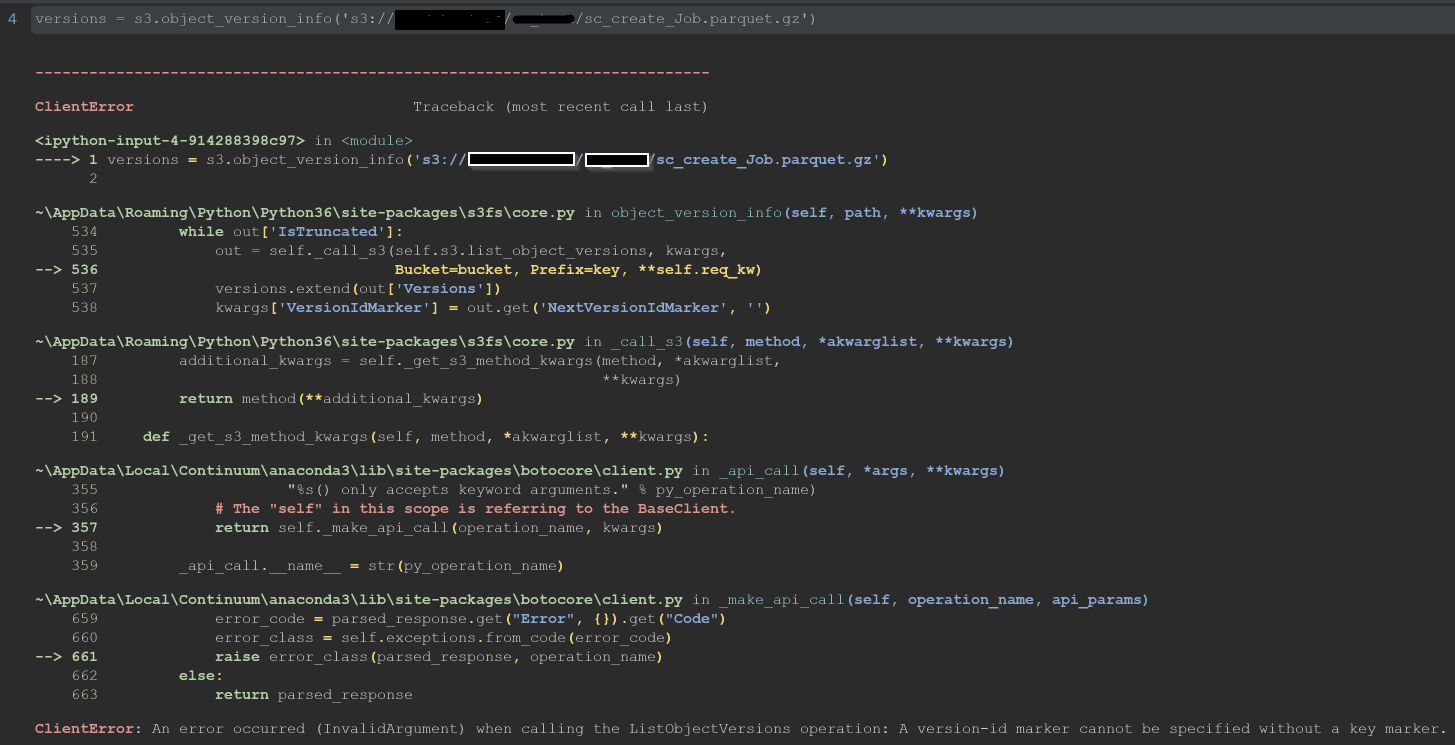 Weird behavior With Versioned Files · Issue #330 · fsspec/s3fs · GitHub