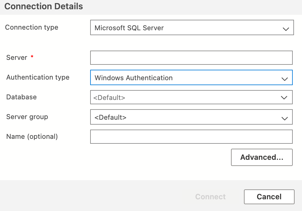 Azure Data Studio Connection has no username field · Issue #18829 ...