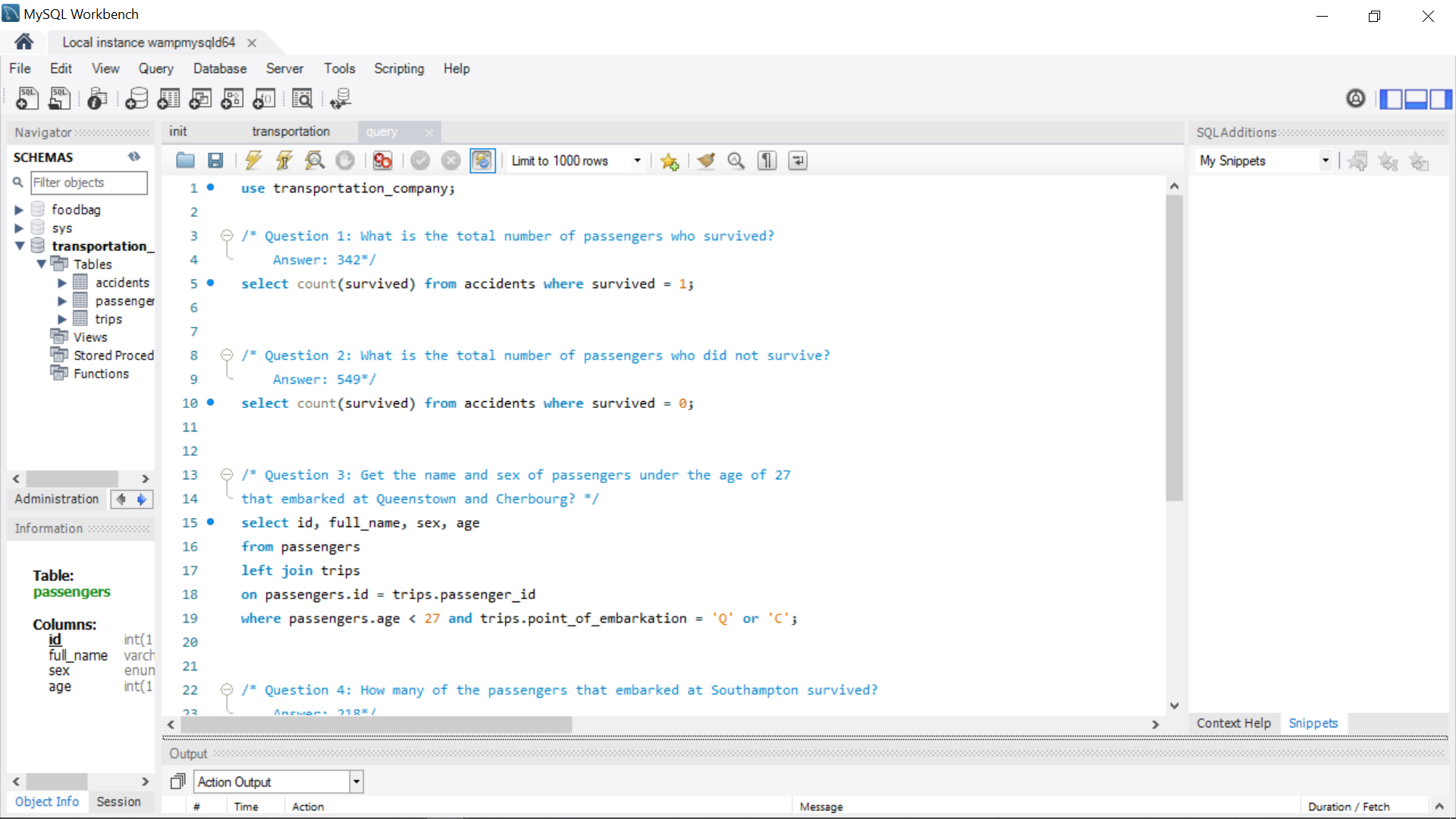 [DCSFUS-40] QUERYING THE TRANSPORTATION DATABASE by bayooba · Pull ...