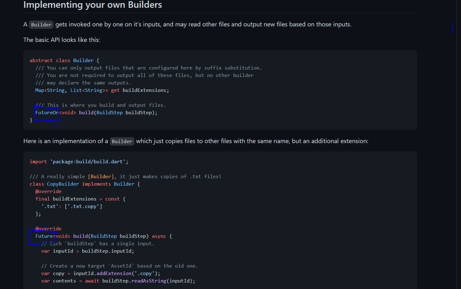 Issue In abstract class Builder Documentation · Issue #2959 · dart-lang/build · GitHub