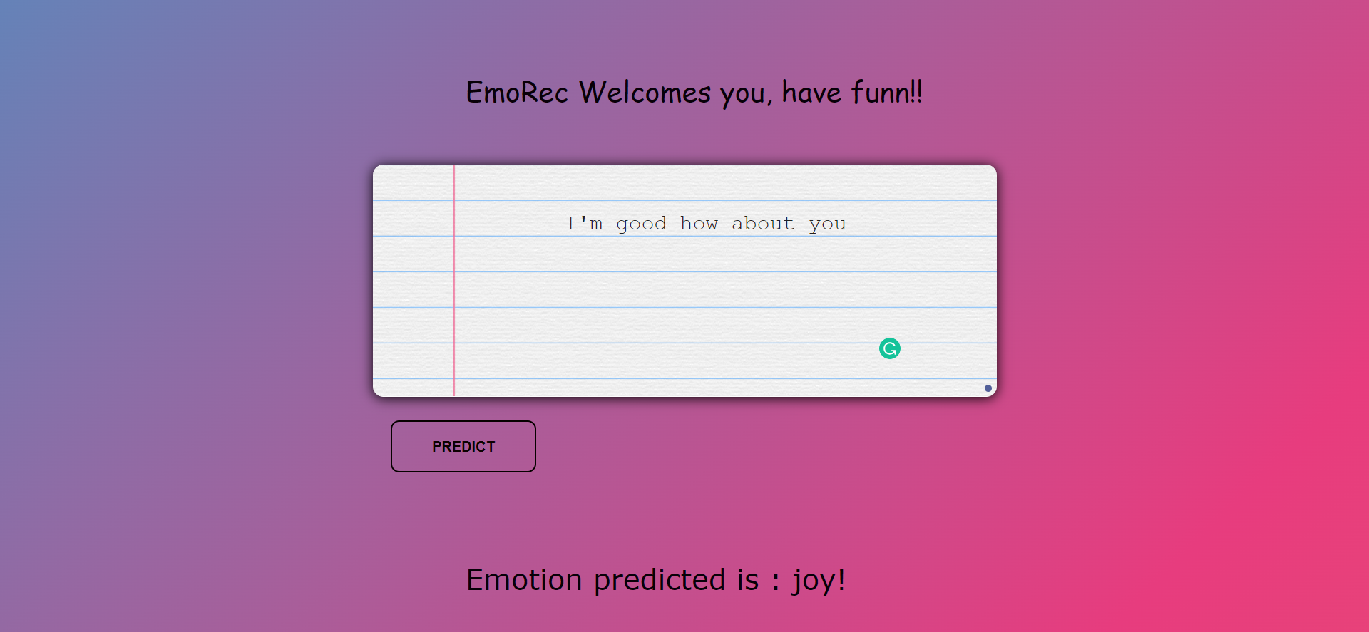 GitHub - Kush614/Emotion-Recognition-using-NLP: Live project web app Link